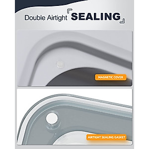 ARUKEE Dog Food Storage Container,15 Lb Dog Food Containers Large Collapsible Grain Storage Bins with Measuring Cup for Cereal Flour Snacks Nuts, Grey