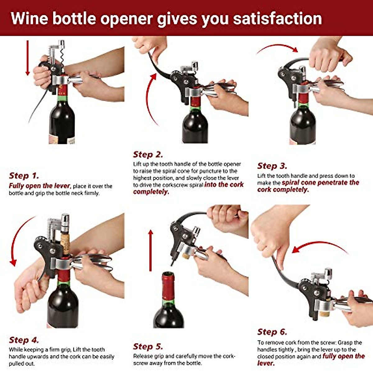 Wine Bottle Opener Corkscrew Set-[2020 Upgraded] Holleringlan Wine Opener Kit With Foil Cutter,Wine Stopper And Extra Spiral