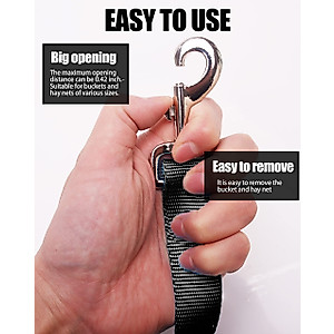 Loaged Adjustable Nylon Bucket Strap （5 Pack）- for Hay Nets, Water Buckets, Hanging Strap,Horse Outdoor Feeders,Heavy Duty Horse Water Feed, 30"