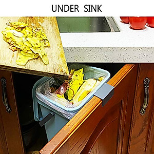 StoneSpace Compost Bin Indoor Kitchen Sealed, Mountable Compost Bucket, Hanging Food Waste Bin for Kitchen,1.3 Gallon/ 5L Blue