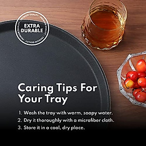 New Star Foodservice 25361 Restaurant Grade Non-Slip Tray, Plastic, Rubber Lined, Round (18-Inch, Brown)