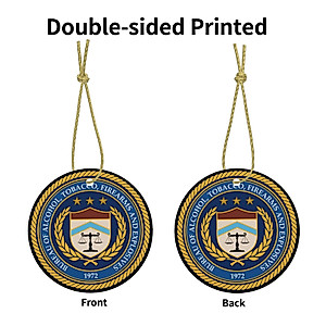 US Bureau of Alcohol Tobacco and Firearms ATF Charming Ceramic Christmas Tree Hanging Ornaments 2.9in Elevate Home Decor Indoors Outdoors