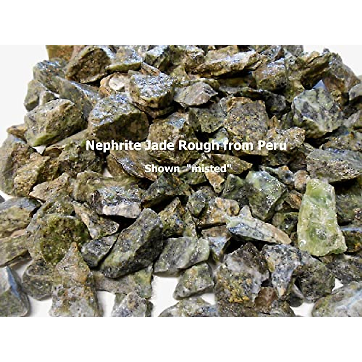 Rockhound's First Choice Rock Tumbler Gem Refill Kit - Natural Nephrite Jade Rough from Peru, Gemmy Green, 4 oz