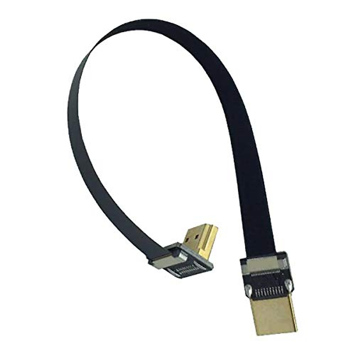 Kework FPV HDMI Cable, 20cm FPV HDMI Slim Flat Cable, 90 Degree Upward Standard HDMI Male Interface to Standard HDMI Male Interface for RED BMCC FS7 C300 (Single Upward)