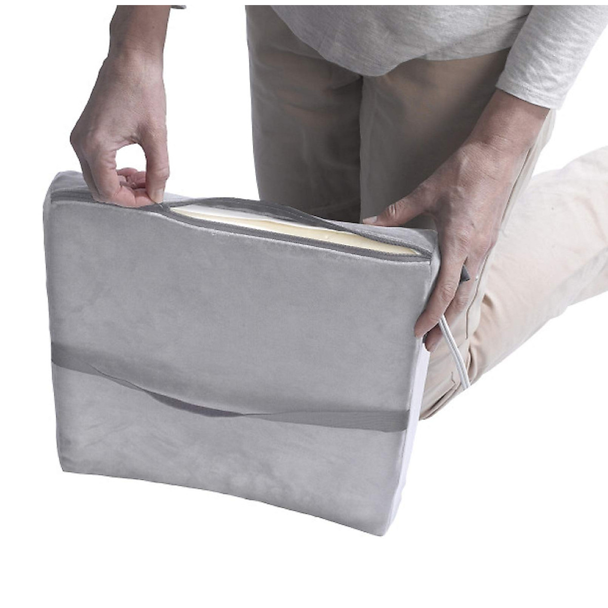 Drive Medical Comfort Touch Heated Lumbar Support Cushion, Gray