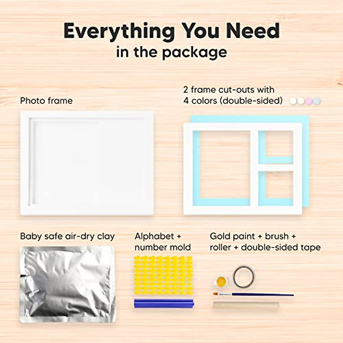 Baby Hand and Footprint Kit - Baby Footprint Kit - Baby Keepsake - Baby Shower Gifts for Mom - Baby Picture Frame for Baby Registry Boys,Girls (Alpine White)