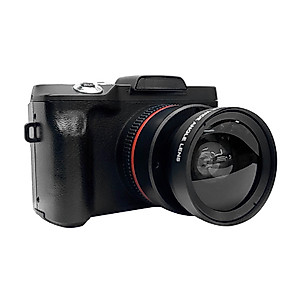 1080p Camera Digital Camera for Photography, Mini Vlogging Camera with 2.4 Inch HD Large Screen, 16x Digital Zoom, Detachable Lens, Built-in Microphones, Cool Stuff, Travel Essensials