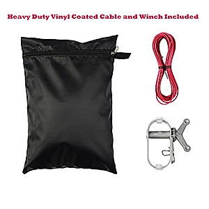 AUKAR Pool Covers for Above Ground Pools - 8 Feet Round Swimming Pool Cover, with Pool Cover Cable and Ratchet Kit