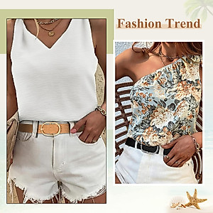 WOWOGO Straw Woven Rattan Wide Stretch Straw Belt Boho Braided Belts for Women