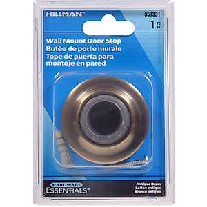 Hardware Essentials 851331 Wall Mount Door Stop Antique Brass 2-3/8"