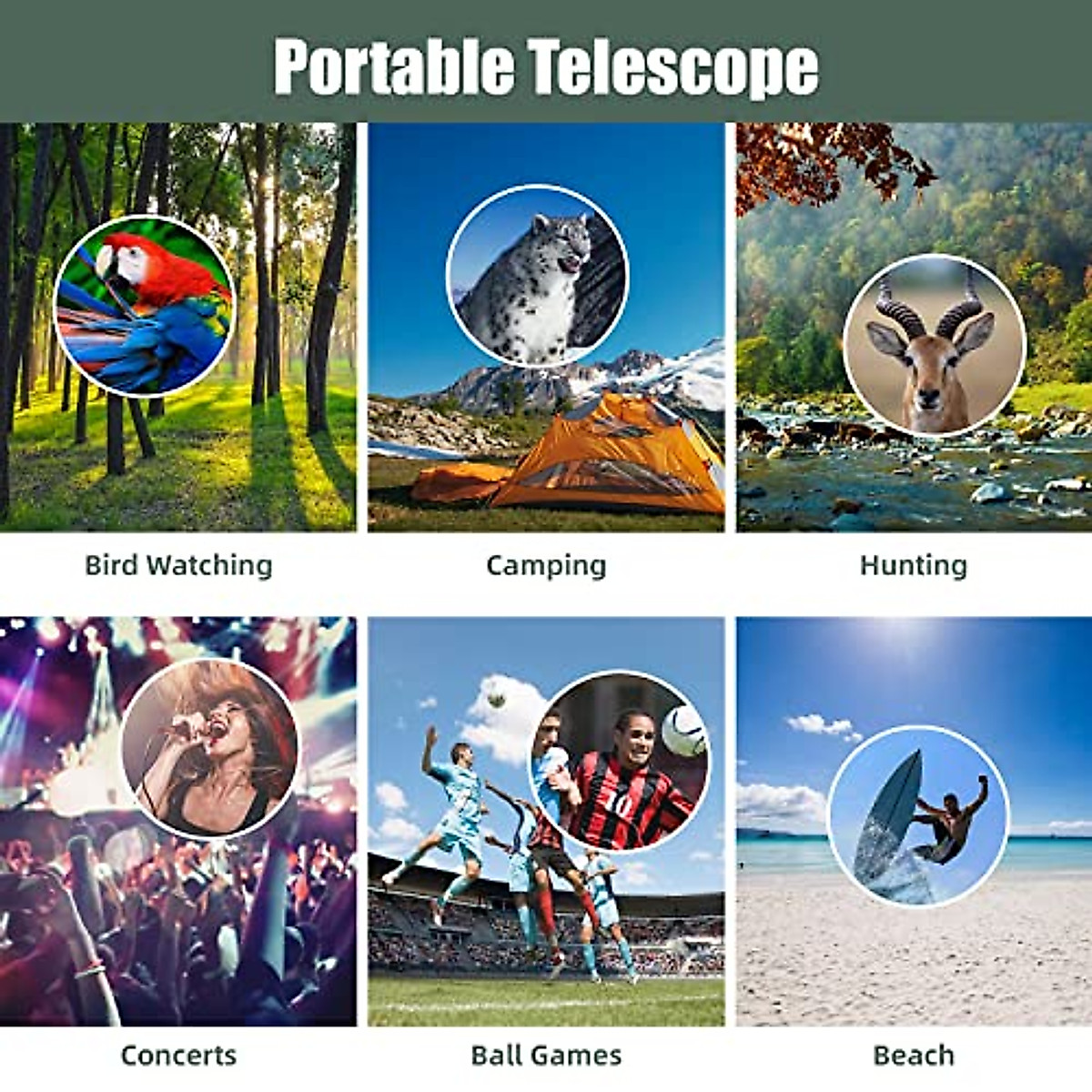 Monocular for Adults,12x50 HD Waterproof Minocular Telescope,FMC Green Film Roof Prism Design with Phone Holder Optic Instrument, High Powered Monoculars Gear for Men Gifts,for Huting, Bird Watching