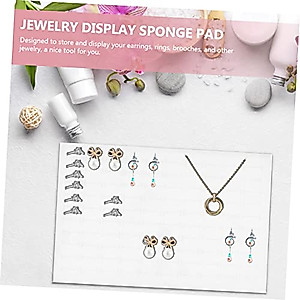 OKUMEYR 10pcs jewelry box pad showcase display for selling ear stud holder necklace foam insert drawer ring organizer earrings showcase trays earrings insert foam pad velvet sponge white