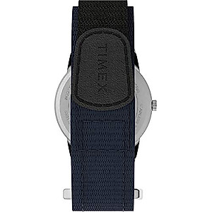 Timex Men's Easy Reader 35mm Watch – Silver-Tone Case Blue Dial with Blue FastWrap Strap