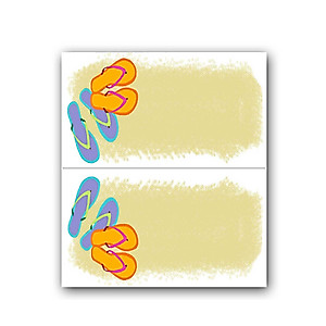 Stonehouse Collection | Flip Flops at the Beach Table Tent Place Card | Oceanside Name Card Holder | Great for Seaside Wedding Party Dinner Event | 25 Count (Flipflops at the Beach)