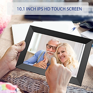 LOVCUBE 10.1inch WiFi Digital Picture Frame, Digital Photo Frame with IPS HD Touch Screen, Built-in 32GB Large Storage, Auto-Rotate, Share Photos and Videos Instantly via App from Anywhere (Black)