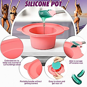 Luxspire Wax Warmer for Hair Removal, Waxing Kit for Women, Digital Wax Machine with Silicone Wax Pot, 4 Pack Hard Wax Beads, Waxing Applicator, Wax Pot, Home Self Waxing Kit for Body Eyebrow Bikini