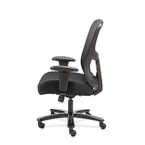 HON Sadie Big and Tall Office Chair Mesh Back Ergonomic Computer Desk Chair Heavy Duty 400 lb Max - Adjustable Arms, Lumbar Support, Comfortable Seat Cushion, 360 Swivel Rolling Wheels - Black