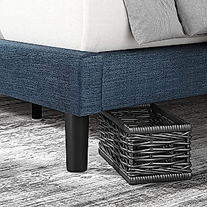 ZINUS Omkaram Upholstered Platform Bed Frame / Mattress Foundation / Wood Slat Support / No Box Spring Needed / Easy Assembly, King