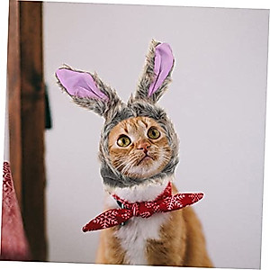 2 pcs Bunny Props Cloth Cosplay Plush Christmas Supplies Dog Clothes Hat Halloween Ear Easter Decorative Costume Headband Kitten Accessory Breathable Accessories Use Headdress