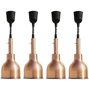 Commercial Heat Lamp Food Warmer Light Adjustable Heat Lamp4 Pack Food Heating Lamp Buffet Light for Heating Food and Dishes Hotel Kitchen ChandelierHotel Buffet Heat Lamp