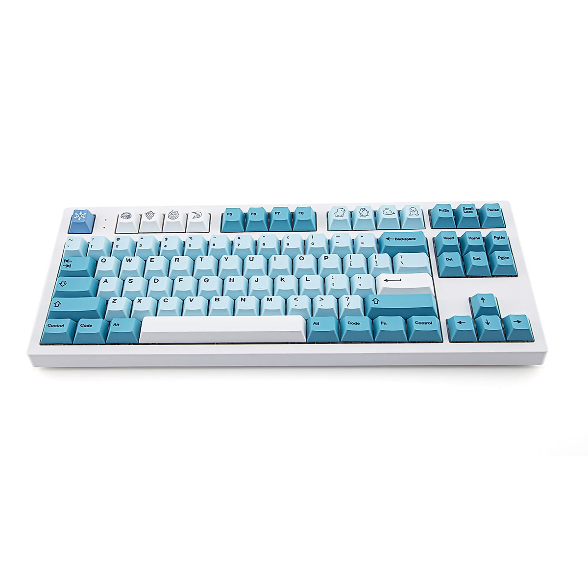 TOKEY PBT keycap Cherry Profile 142 Key Dye Sublimation ANSI Layout Keycap for Mechanical Gaming Keyboard Gateron Kailh Cherry MX Switches (Iceberg English)