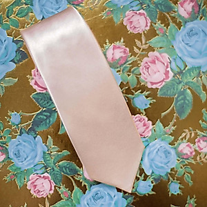 tiemart Solid Color Necktie (Blush Pink)