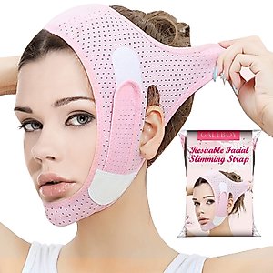 Double Chin Reducer Double Chin Eliminator V Line Lifting Mask Chin Strap for Double Chin for Women Double Chin Strap Face Slimming V Shaped Belt Reusable Facial Slimmer Shaper For Women and Men