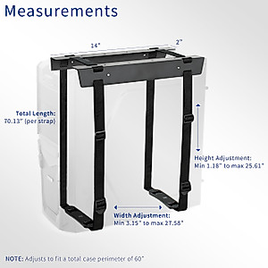VIVO Under-Desk and Wall Mount PC Adjustable Strap and Steel Bracket Holder, Computer Case Carrier, Black, MOUNT-PC02S