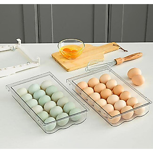 Cool Cook Refrigerator Organizer Bins with Handle, Pull-Out Fridge Drawer Organizer, Freely Pullable Refrigerator Storage Box with.Fridge Egg Drawers