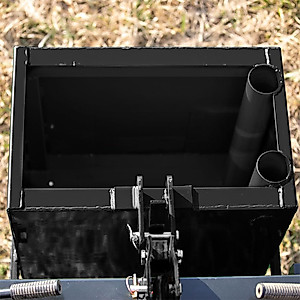 Titan Attachments 3 Point Black Ballast Box Fits Category 1 Tractor Attachment, Quick Hitch Compatible, 800lb Capacity, Tractor Ballast Box with 5.3cu.ft Volume, 2" Trailer Hitch Receiver