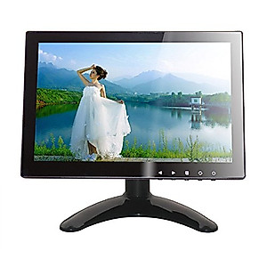 WHOLEV 10.1" LCD Rimless Monitor 1280x800 FHD Color Screen with AV VGA HDMI BNC USB Input Built-in Speaker 178° Wide Angle for Raspberry Pi Computer Display TV