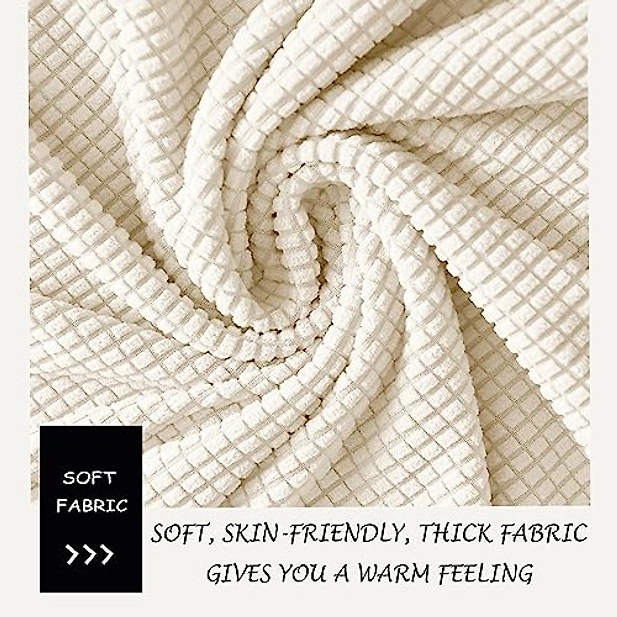 KCCRHIN Checkered Pattern Chair Cover Set of 1/2/4/6 Shell Chair Cover Elastic Thickened Seat Cover Modern Jacquard Chair Cover Curved Back Chair Slipcover for Dining Room Bar,White 6pcs