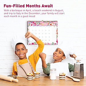 S&O Watercolor Floral Wall Calendar from Jan 2023-Jun 2024 - Tear-Off Monthly Calendar - 18 Month Academic Wall Calendar 2023-2024 - Hanging Calendar to Track for Anniversaries & Appointments - 10.5x13.5”in