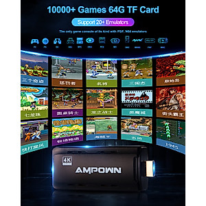 U9 Retro Game Console, Plug and Play Video Games Built-in 12000+ Classic Game 4K Ultra HD Game Stick with 2.4G Wireless Joystick Controller Supports 20+ Emulators…