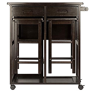 Winsome Suzanne 3-PC Set Space Saver Kitchen, Coffee Finish, 29.61x29.13x32.76