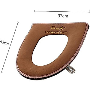 1Pcs Toilet Seat Cover Warm Pads, Toilet Seat Cover Cushion, Warm Toilet Seat Covers, Cute Toilet Seat Mat (Brown)
