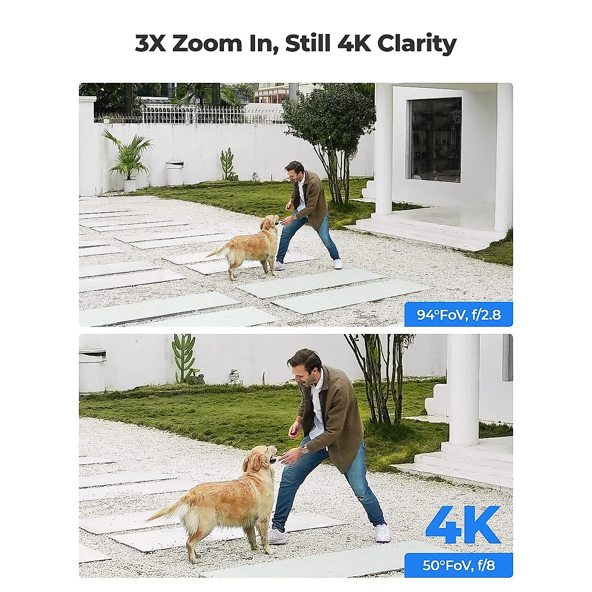 REOLINK E1 Outdoor PoE - 4K PTZ Outdoor Home Security System, PoE IP Camera with 3X Optical Zoom & Auto Tracking, 355° Pan & 50° Tilt, Color Night Vision, Human/Vehicle/Pet Detection, 2 Way Talk