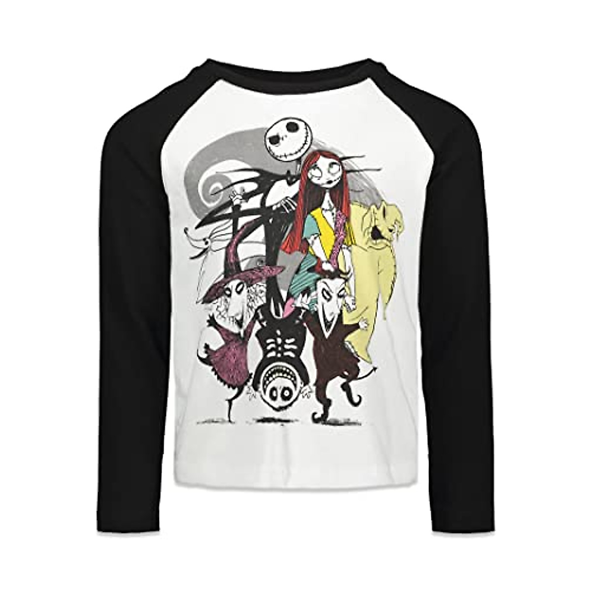 Disney Nightmare Before Christmas Sally Oogie Boogie Toddler Girls 2 Pack Long Sleeve T-Shirts Black/Grey 4T