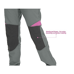 Little Donkey Andy Women's Lightweight Quick Dry Hiking Pants Reinforced Knees UPF 50 for Mountain Climbing Camping Gray XS