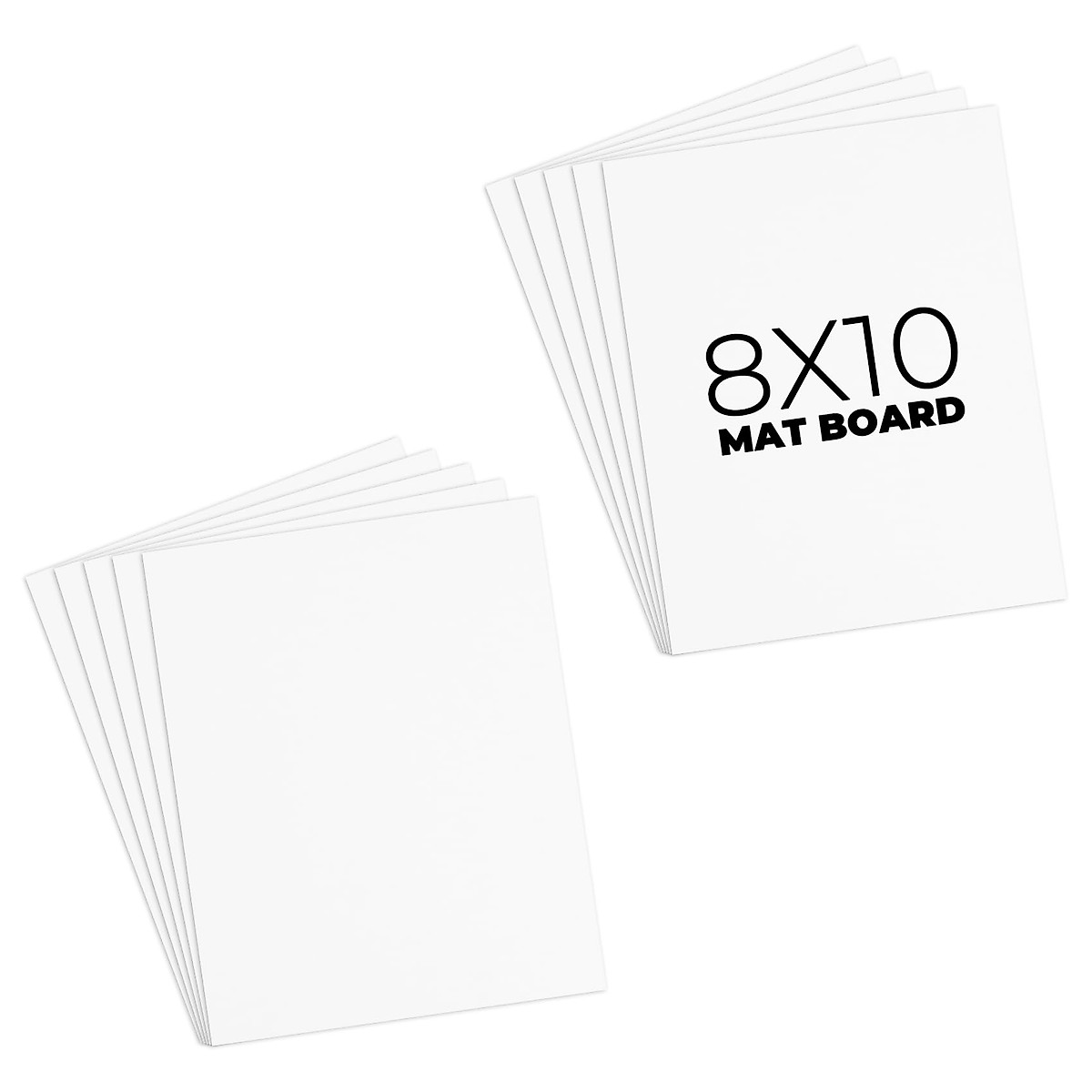 Frametory, 8x10 White Uncut Picture Mat Boards, Backing Boards for Frames, Photos, Crafts - Pack of 12
