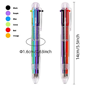 JPSOR 28 Pack Multicolor Ballpoint Pens 0.5mm 6-in-1, Fun Pens for Kids Party Favors, Back to School, Retractable Ballpoint Rainbow Pens Color Pens for Office School Supplies Students Gift
