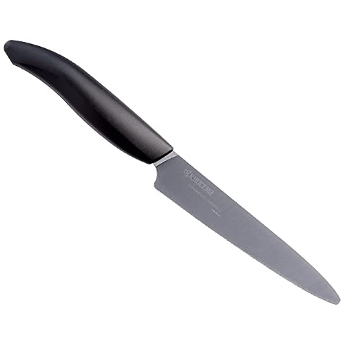 Kyocera Advanced Ceramic Revolution Series 5-inch Micro Serrated Tomato, Utility Knife, Black Blade