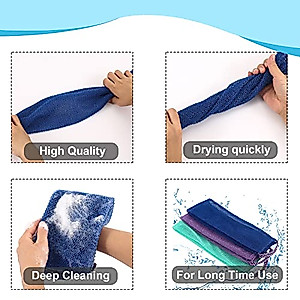 3 PCS African Exfoliating Net,African Net Sponge,Exfoliating Body Scrubber Back Scrubber for Shower,Exfoliating Washcloth African Net Bath Sponge Exfoliating Net for Men Women Daily Shower Bathing