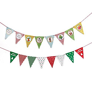 TODOZO Christmas Wall Decor Banner Hanging Bunting Garland Banner Decoration Supplies Wall Banner Hanger (A, One Size)