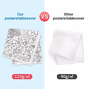 OHOME Easter Giant Coloring Poster/Tablecloth - Easter Crafts for Kids - 30 x 72 Inches Jumbo Coloring Banner - Easter Games Gifts Toys for Basket,Easter Activities Treats Party Decorations