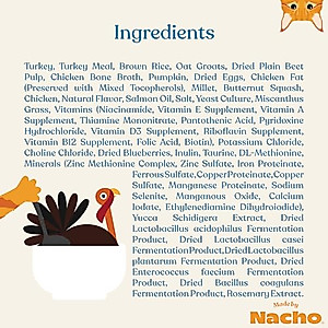 Made by Nacho Bone Broth Infused Dry Cat Kibble - Digestive Support, Cage-Free Turkey and Pumpkin - Premium Grain-Friendly Cat Food 4lb Bag