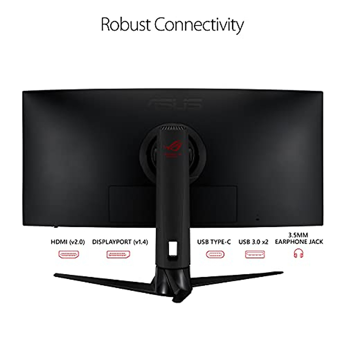 ASUS ROG Strix 34” Gaming Monitor (XG349C) - UWQHD (3440 x 1440), 180Hz, 1ms, Extreme Low Motion Blur Sync, 135% sRGB, G-Sync Compatible, DisplayHDR 400, Eye Care, USB-C, DisplayPort, HDMI, Black