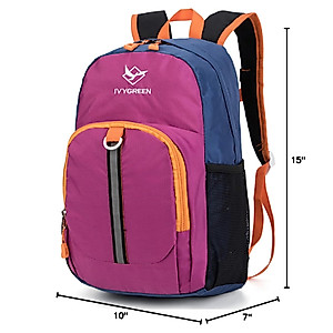 IVYGREEN Little Kids Hiking Backpack, Toddler Backpack for Boys or Girls, Ideal for a Day Outdoor Adventures (Purple, Toddler - Small)
