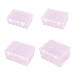yungluner Jewelry Storage Box Practical Clear Storage Box with Lid Small Storage-Bins Transparent Storage Container - Hanging Organizer Rack Shelf Bedside for Office Home (M)