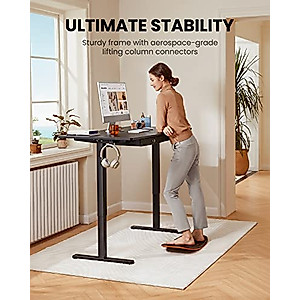ErGear Adjustable Height Electric Standing Desk with Double Drawers, Sit Stand Up Desk Computer Workstation for Home Office, 48x24 Inches, Black